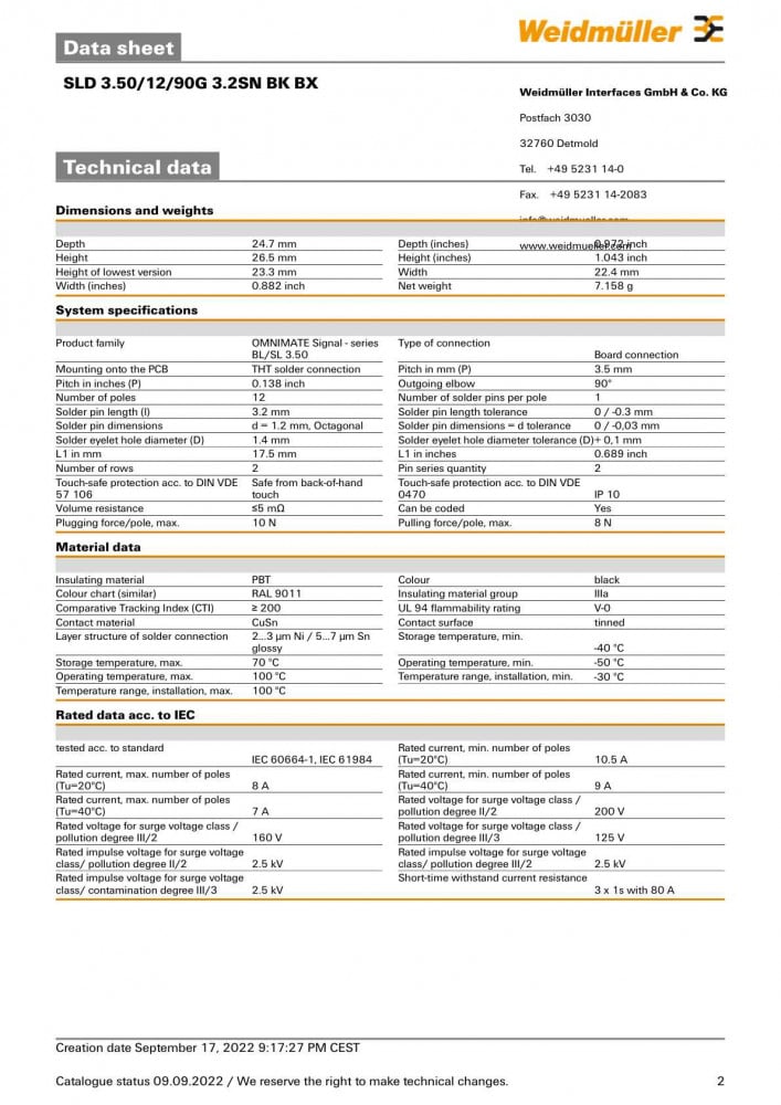 WEIDMULLER 2000900000 documentation page 2