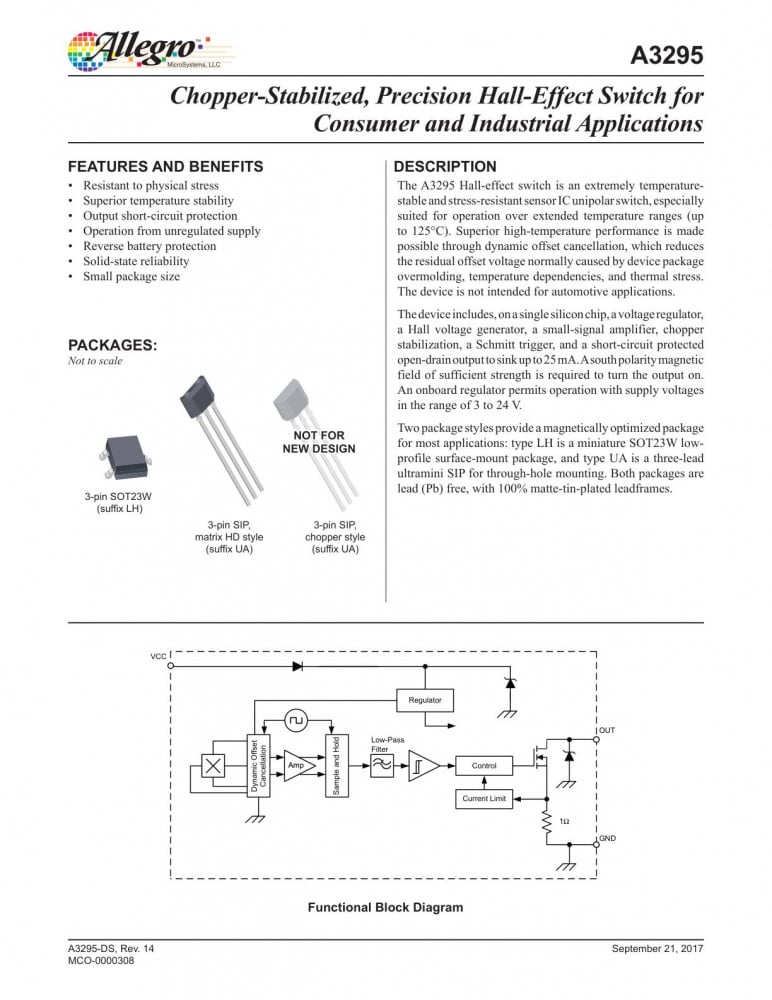 A3295 datasheet page 1