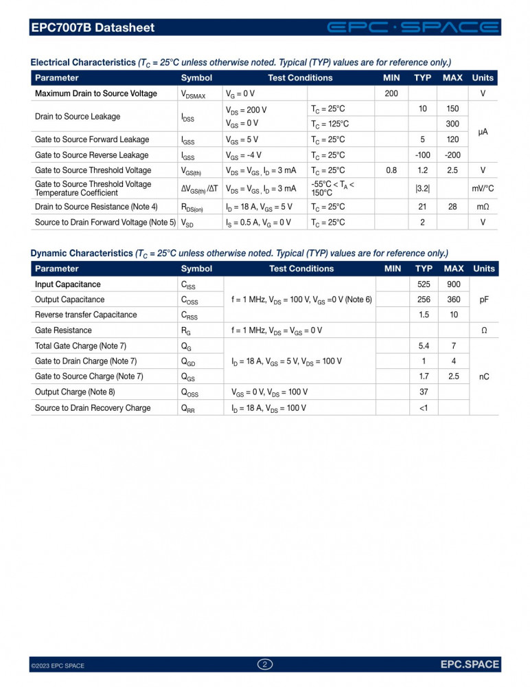 EPC7007BC datasheet page 2