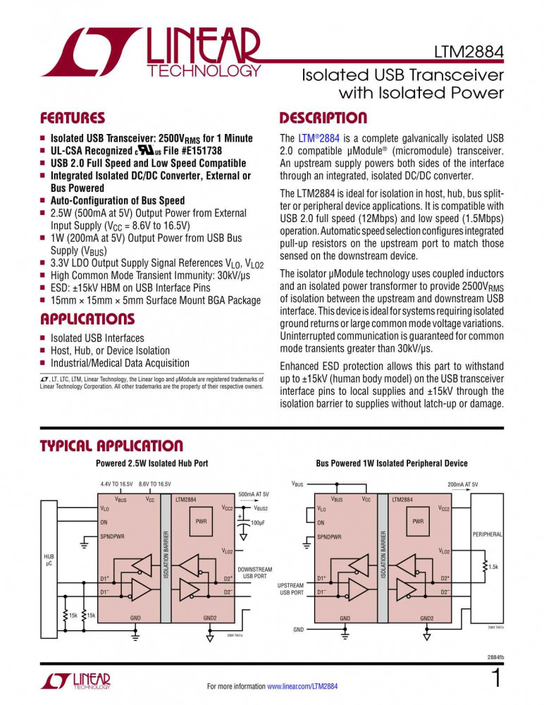 LTP2884 technical document page 1