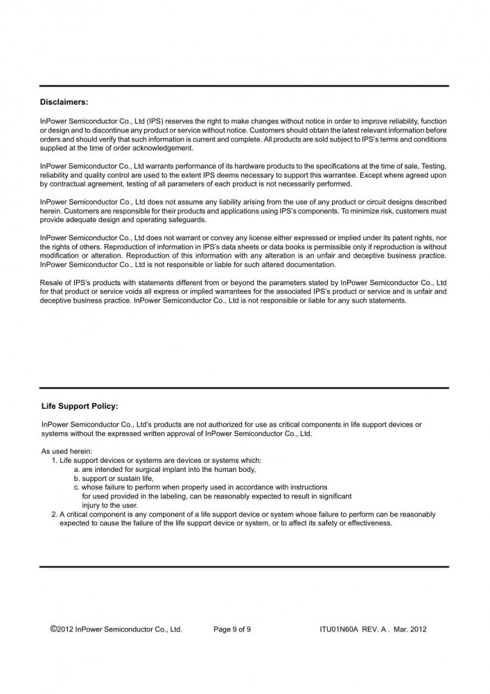 ITU01N60A datasheet page 9