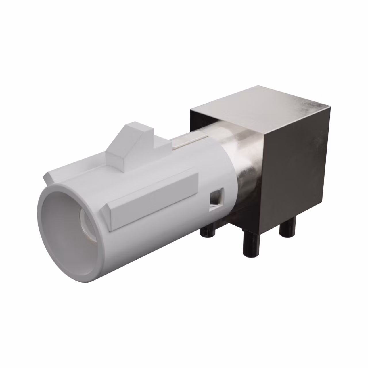 FAKRA Jack, Right-Angle, PCB Receptacle, Through Hole, Die Cast and Brass Body, Tin (Sn) Plated, Anti-tip Feature, Keying Code B/Signal White, 50 Ohms for sale