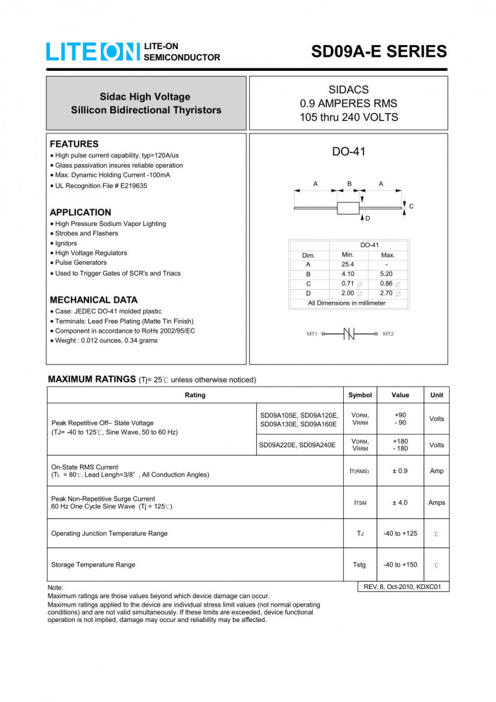 SD09A240E datasheet page 1