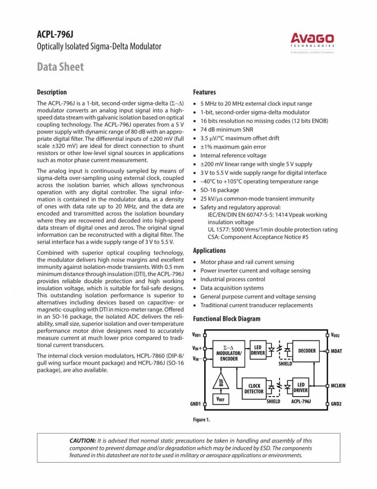 ACPL-796J-560E datasheet page 1