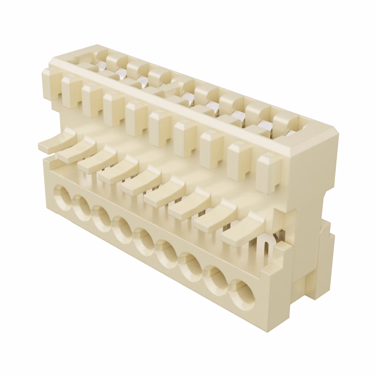 Appli-Mate RAST 2.5 Connector, 2.50mm Pitch, Female, 9 Circuits, No Position Keys Removed, Polarizing Rib Between 4/5, Closed Endwalls, Tin Plating for sale