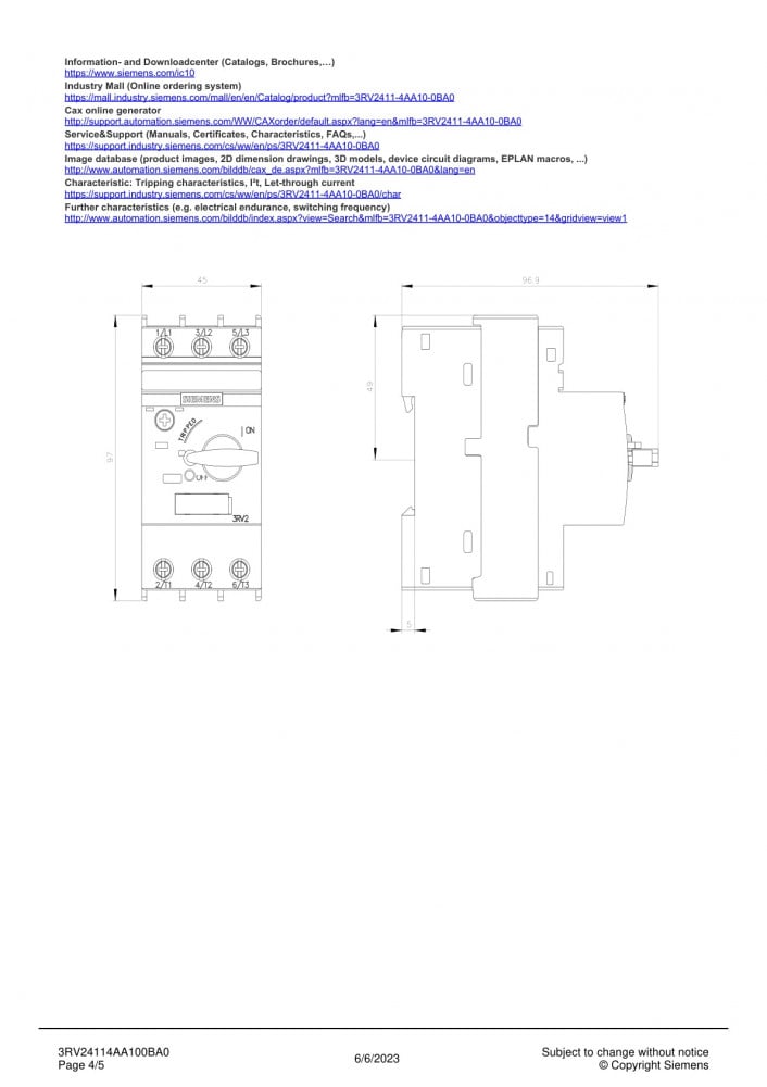 3RV24114AA100BA0 technical document page 4
