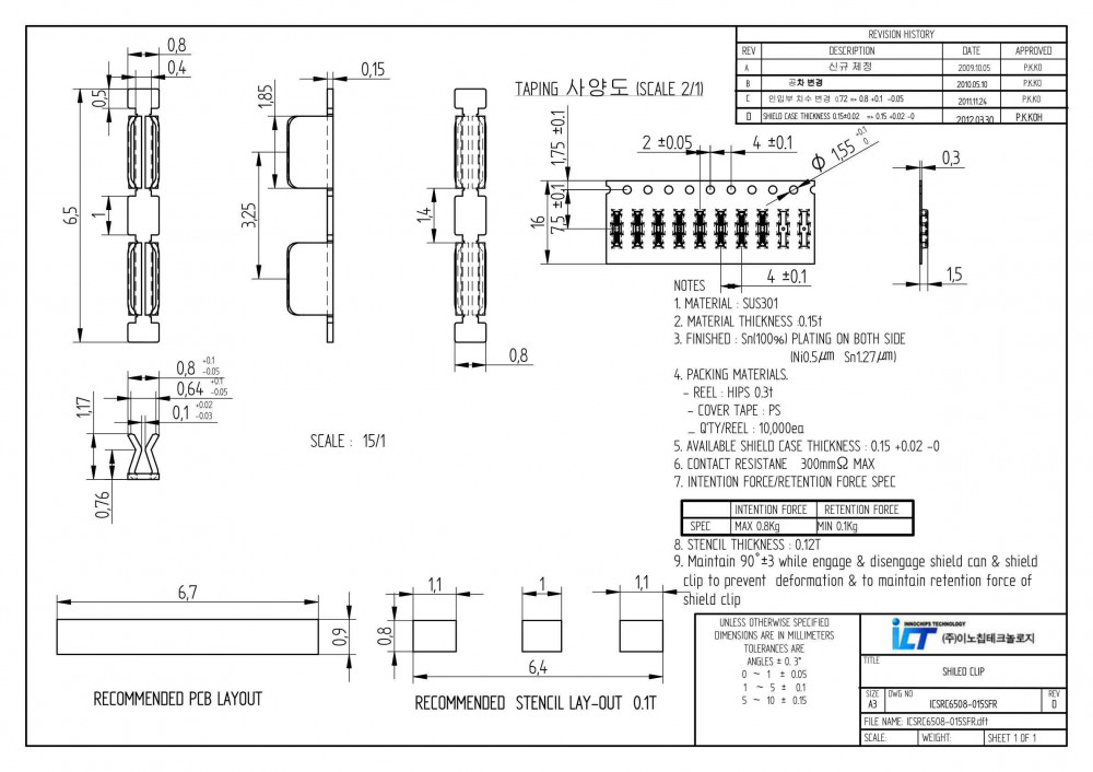 ICSRC6508-015SFR technical document page