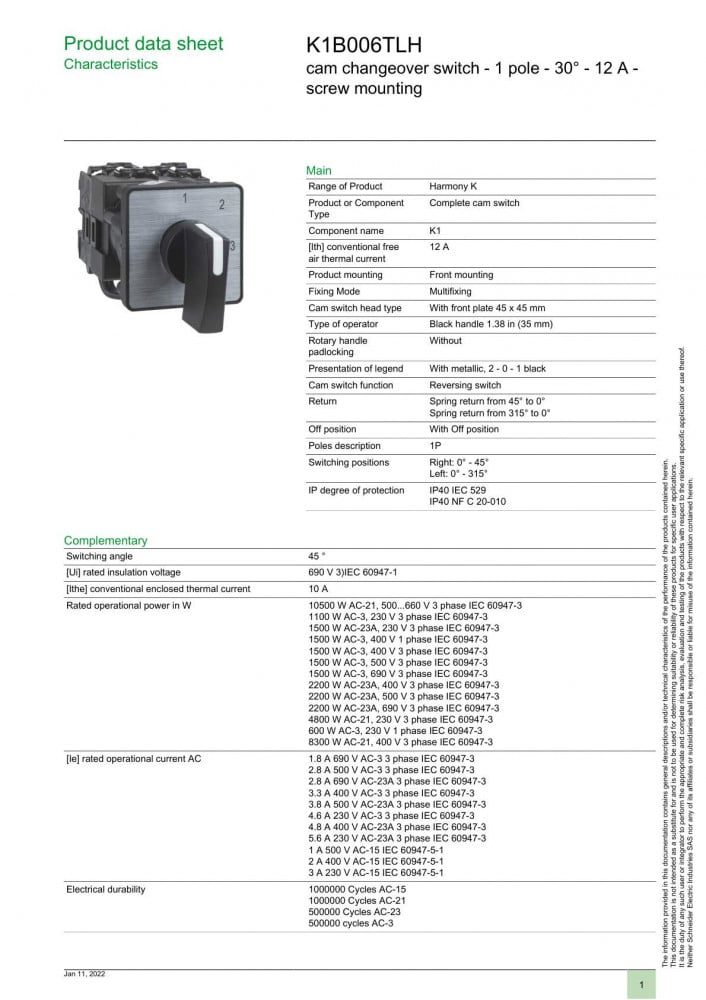 K1B006TLH technical document page 1