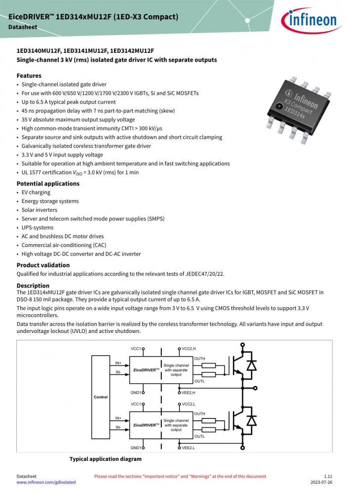 1ED3140MU12FXUMA1 datasheet page 1