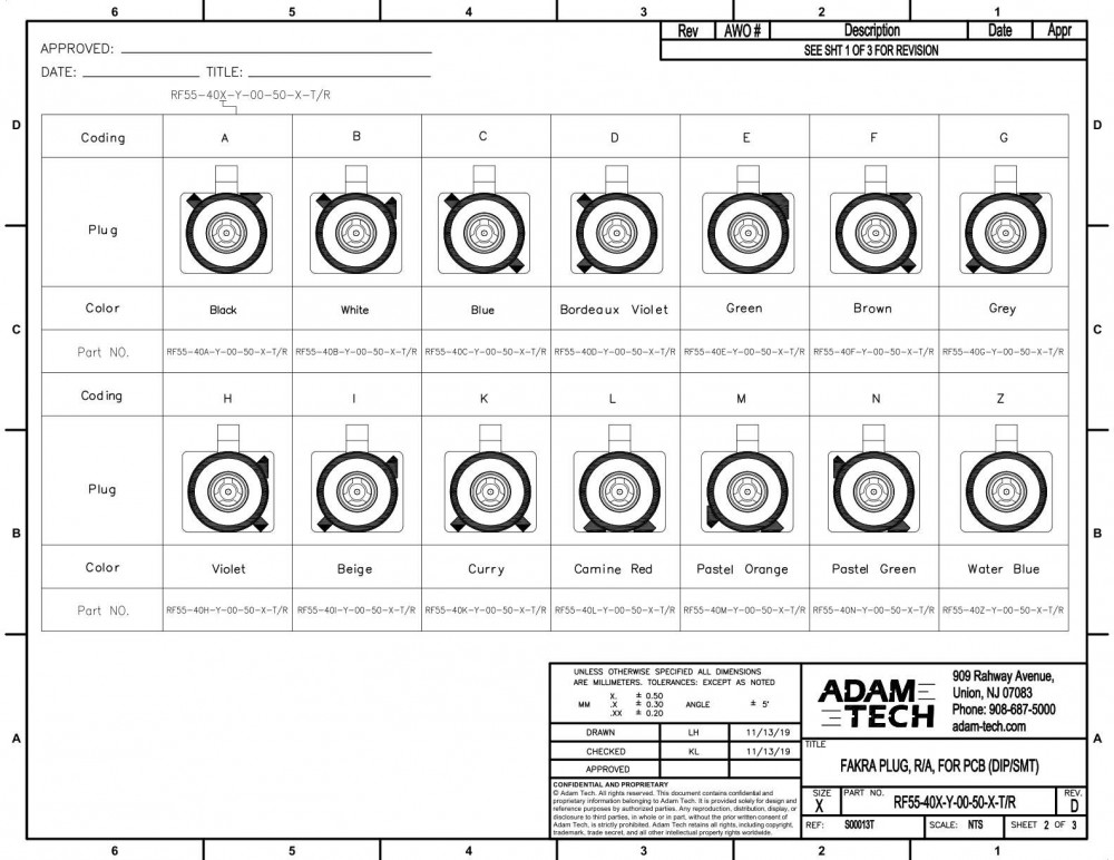 ADAM TECH RF55-40X-Y-00-50-X-T/R drawing sheet 2