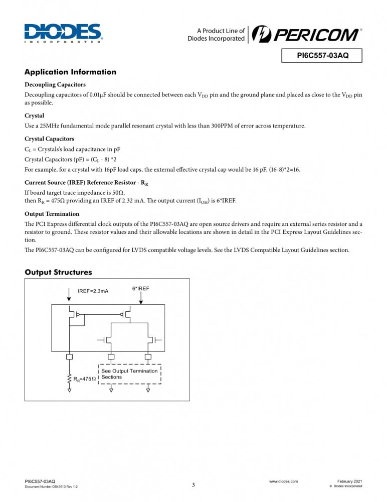 PI6C557-03AQLEX datasheet page 3