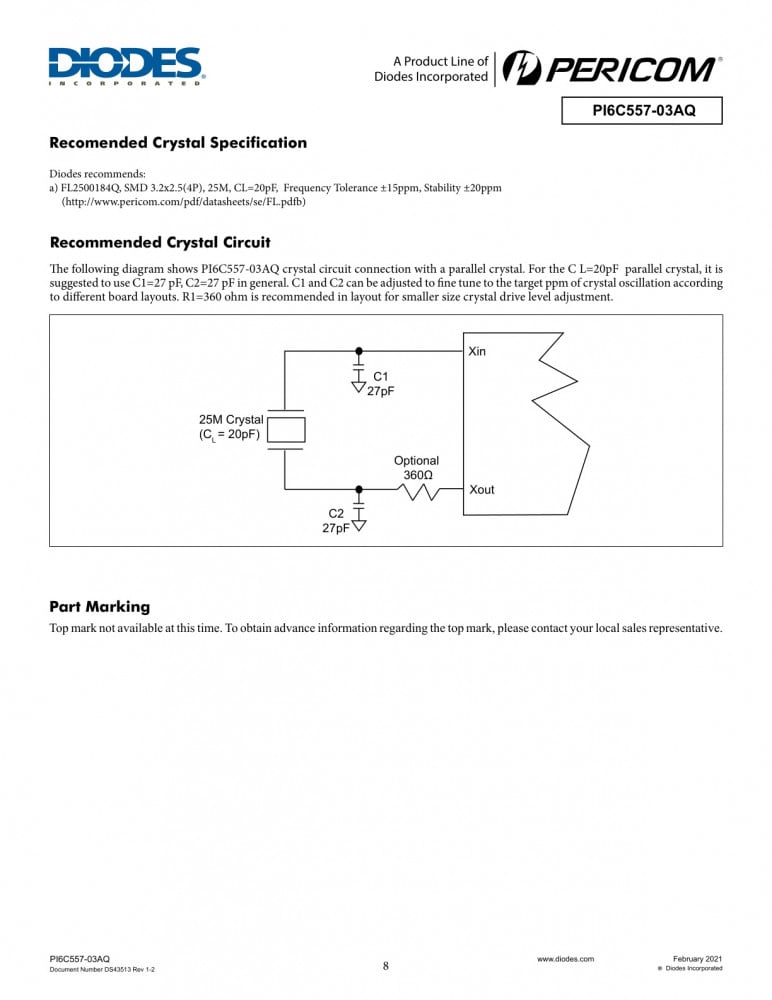 PI6C557-03AQLEX datasheet page 8