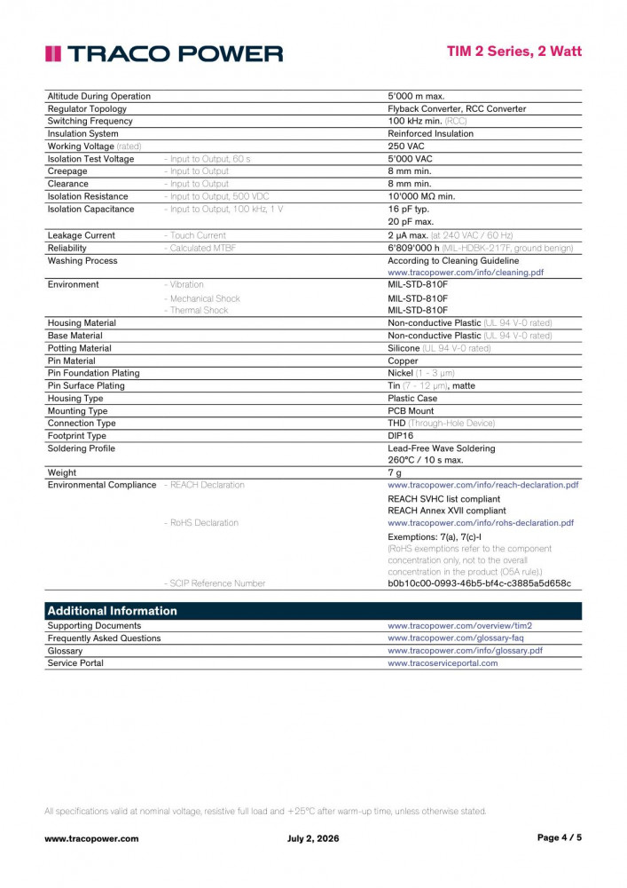 TIM 2 series datasheet page 4