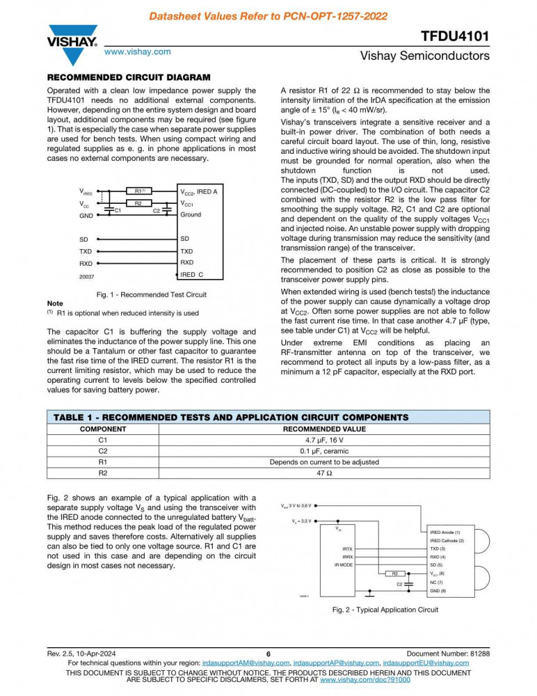 TFDU4101 technical document, page 6