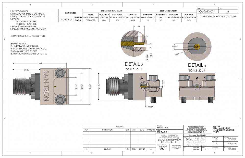 SAN-TRON 2913-07-PJN product drawing preview