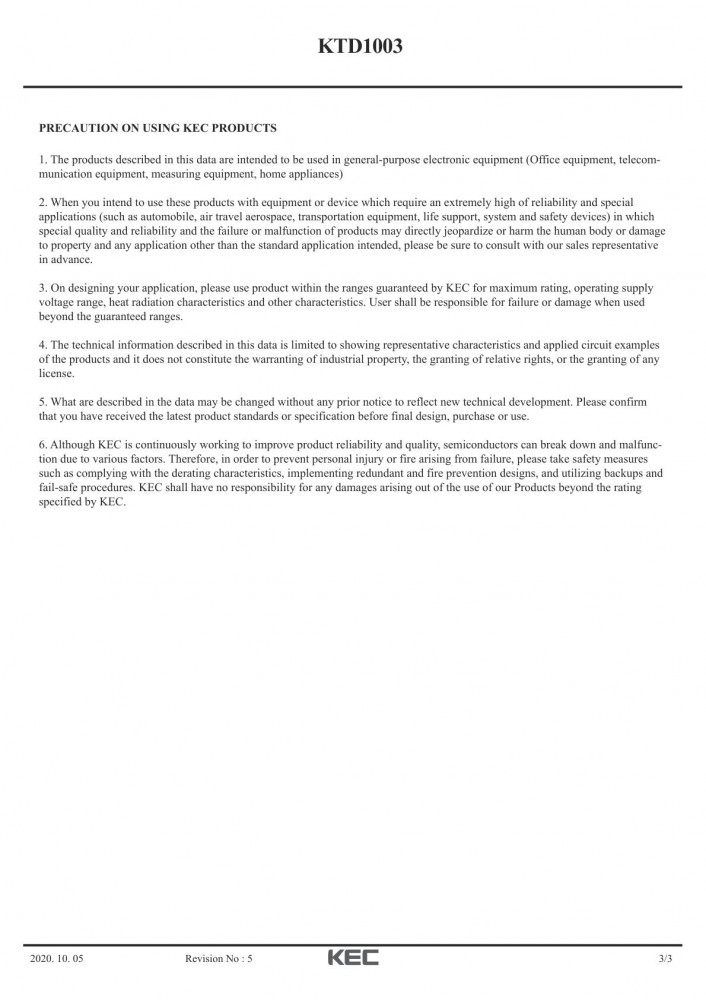 KTD1003-B-RTF/P datasheet page 3