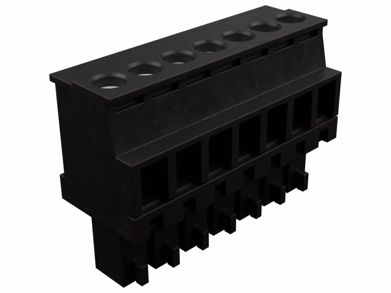 3.81mm Pitch Eurostyle Vertical Plug, with Reverse Imprinting, Front Wire Entry, Black, 7 Circuits for sale