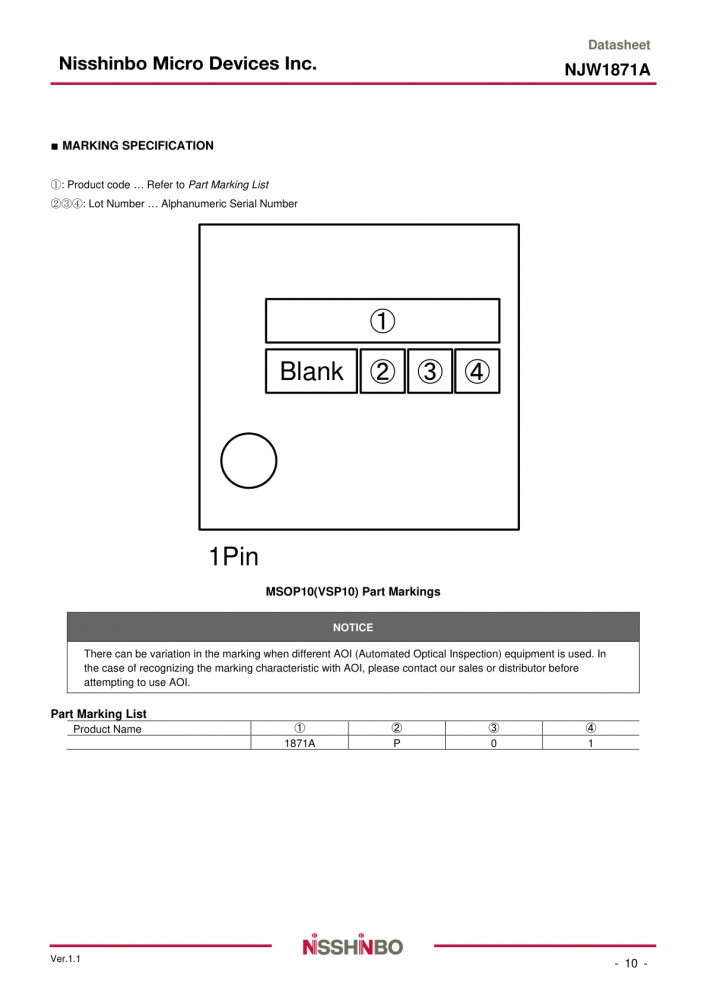 NJW1871A datasheet page 10