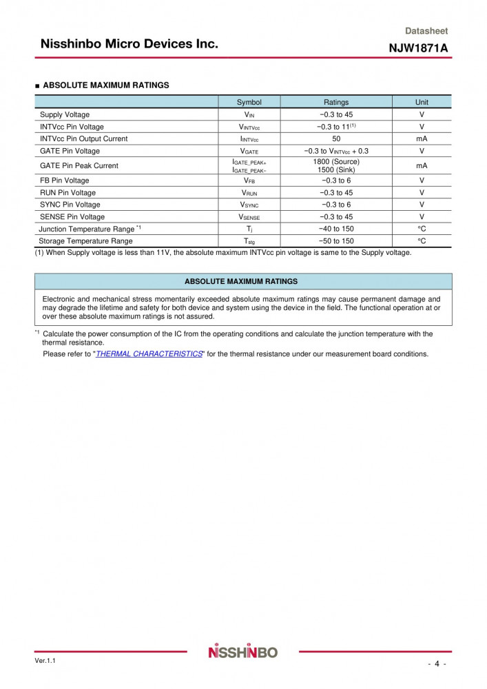 NJW1871A datasheet page 4