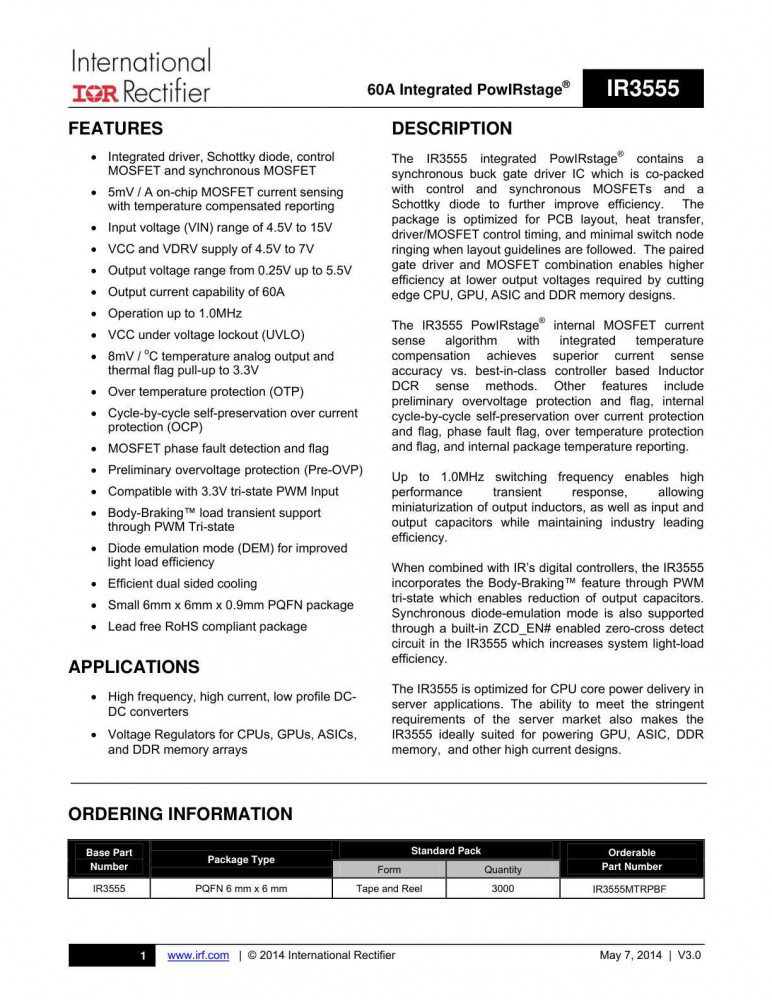 IR3555MTRPBF technical document preview