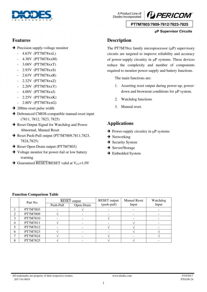 PT7M78xx datasheet page 1