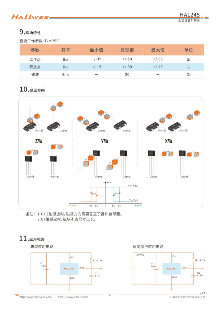 HAL245UA datasheet page 3
