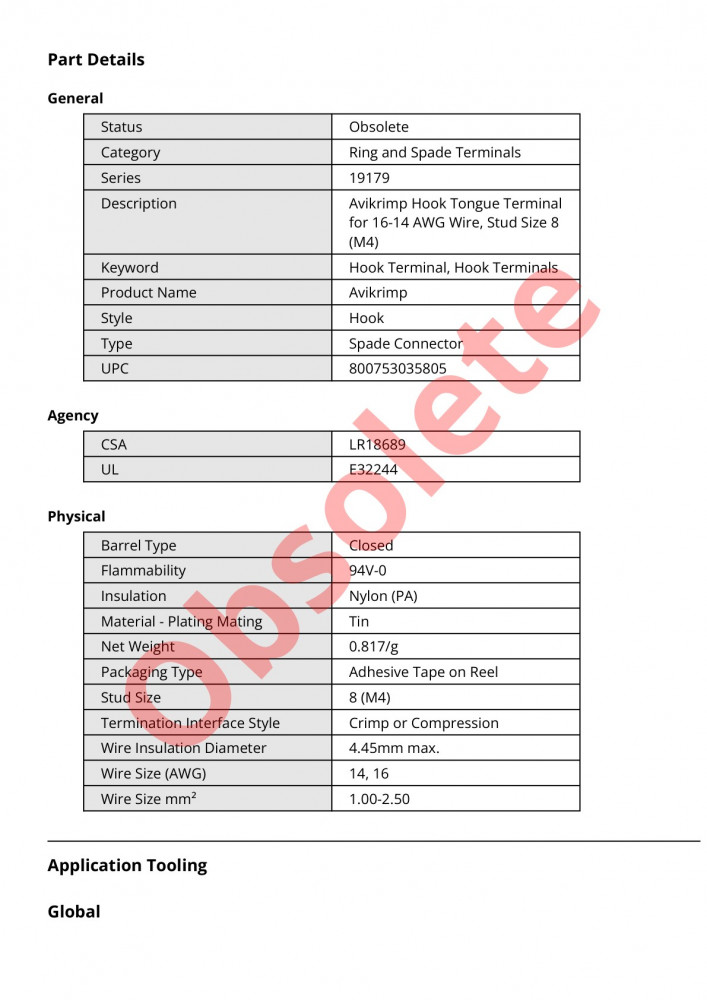 Technical document page 2 for product 191790011