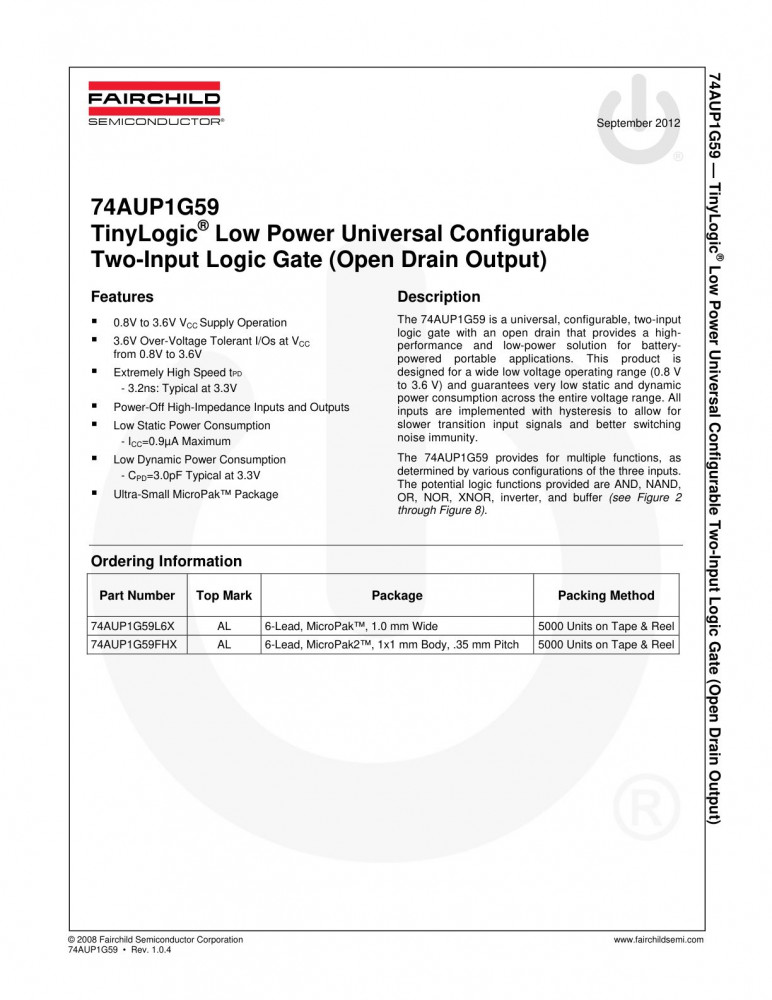74AUP1G59 datasheet page 2