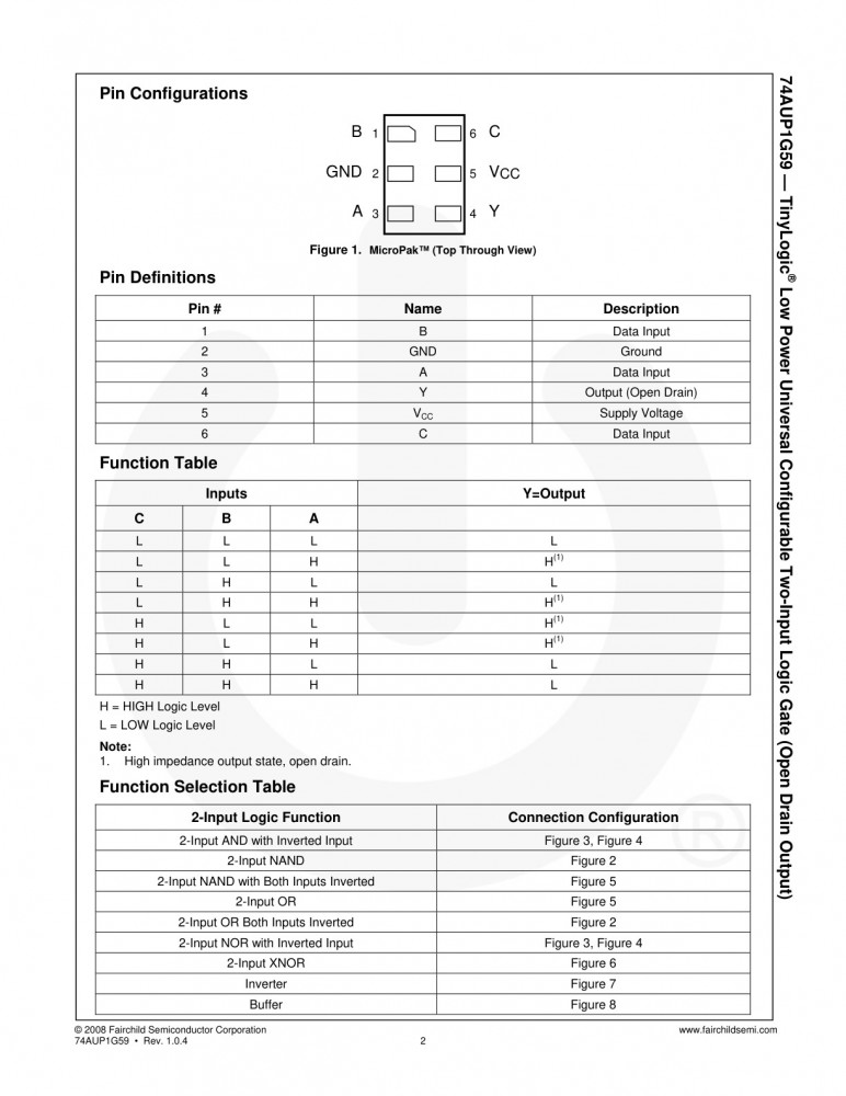 74AUP1G59 datasheet page 3