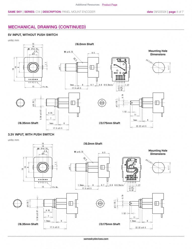 C14 series datasheet page 4