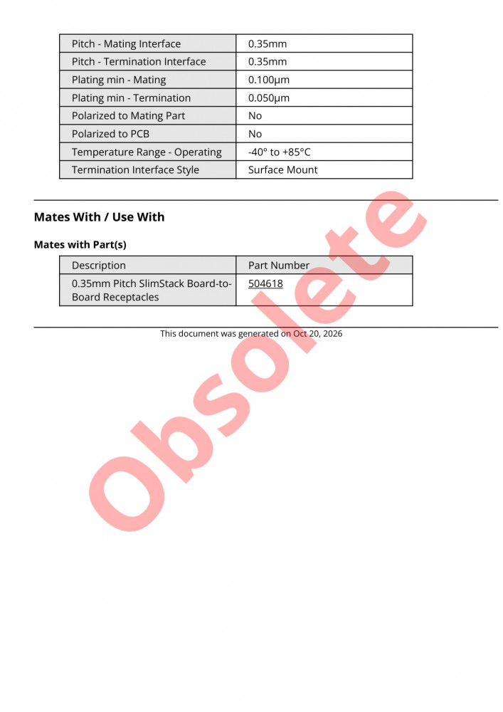 Technical document page 3 for MOLEX 5046222412