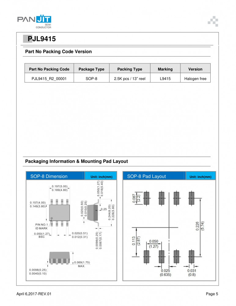 PJL9415 datasheet page 5