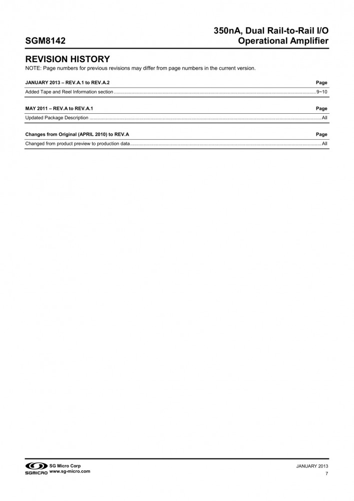 SGM8142 datasheet page 7