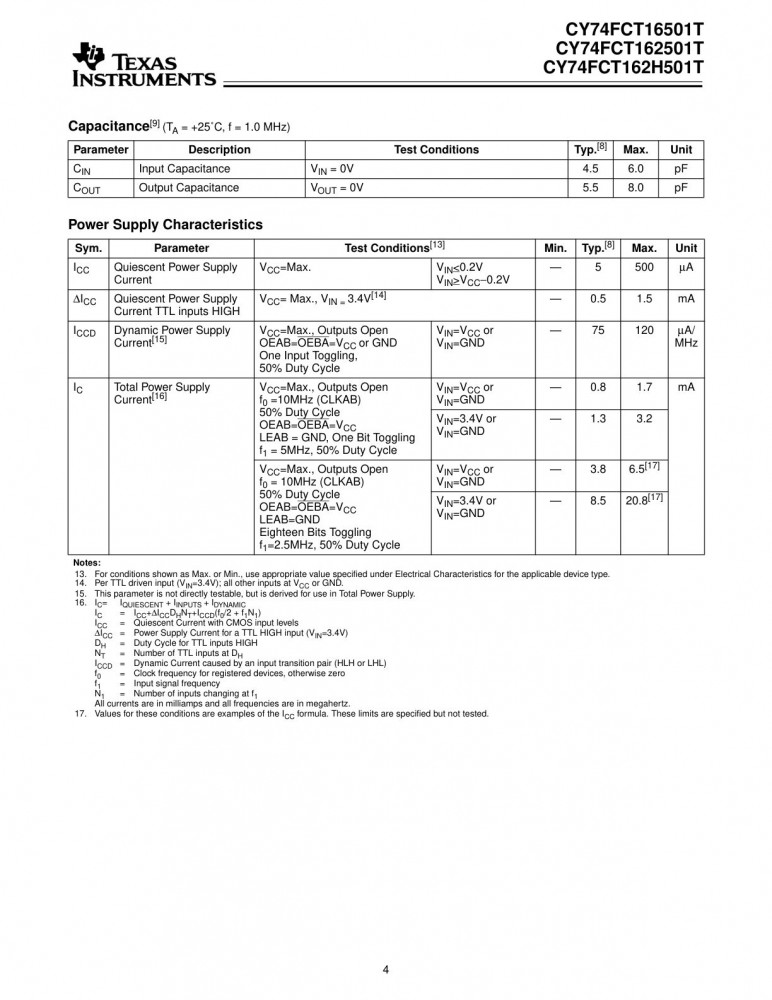 74FCT162501ETPACT datasheet page 4