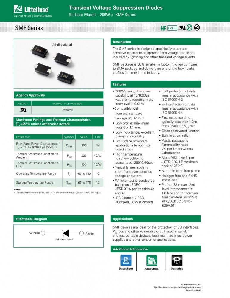 SMF6.0A datasheet page 1