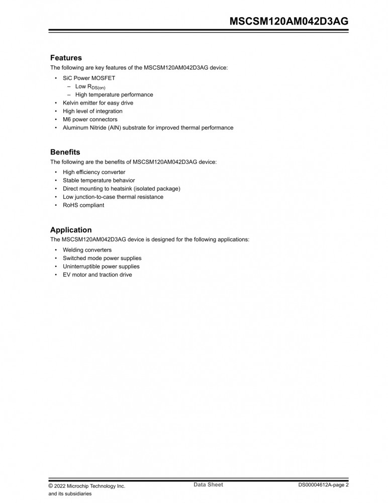 MSCSM120AM042D3AG technical document page 2