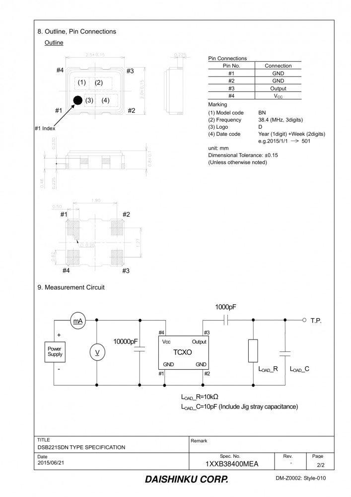1XXB38400MEA specification page 2