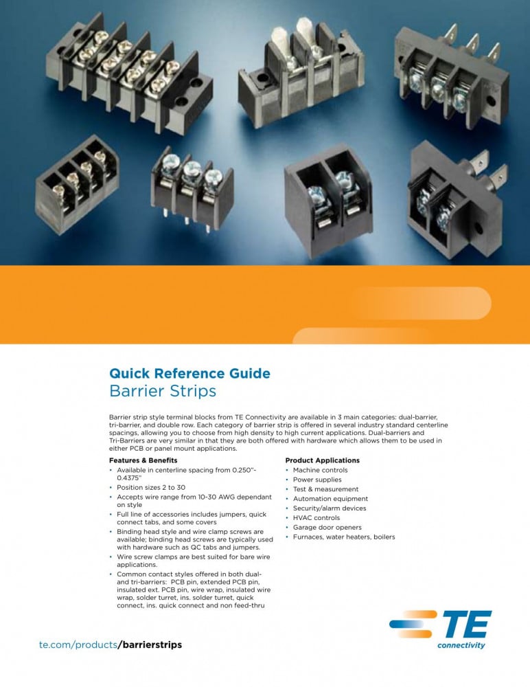 TE Connectivity barrier strip brochure page 1