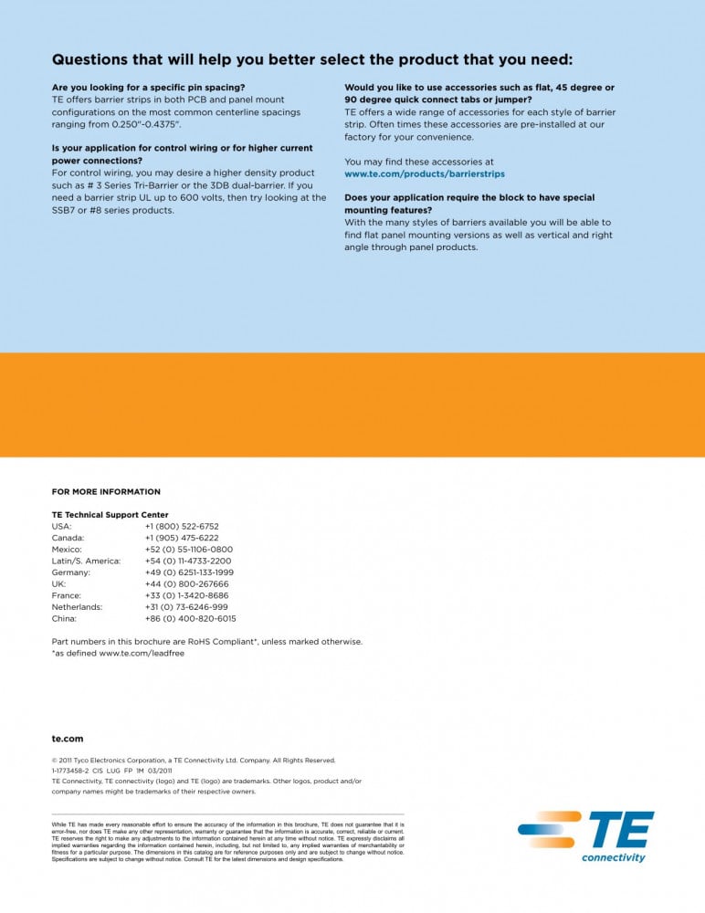 TE Connectivity barrier strip brochure page 4