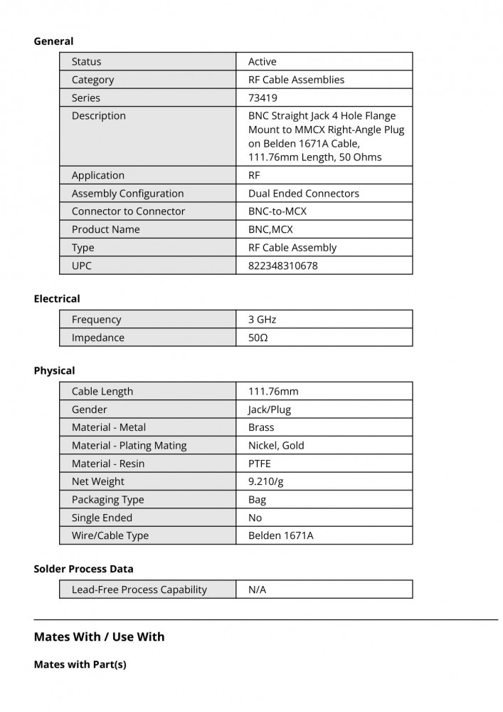 Technical document image 2 for Molex 734191581