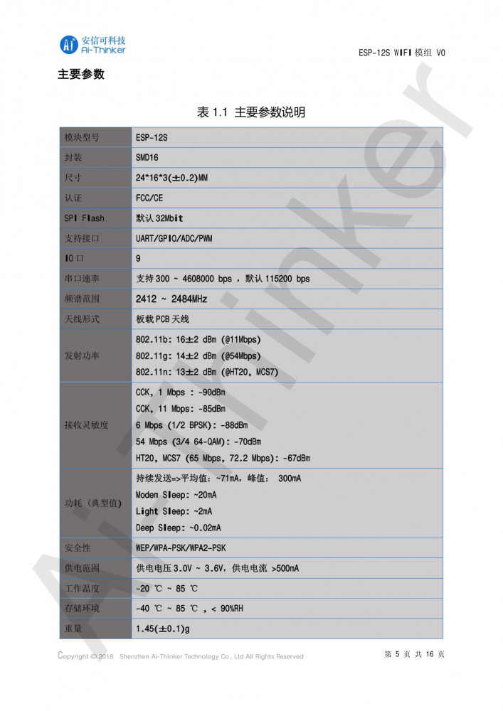ESP-12S datasheet page 6