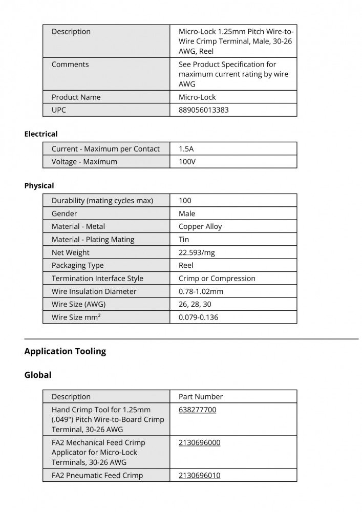 MOLEX 5052631000 technical document page 2