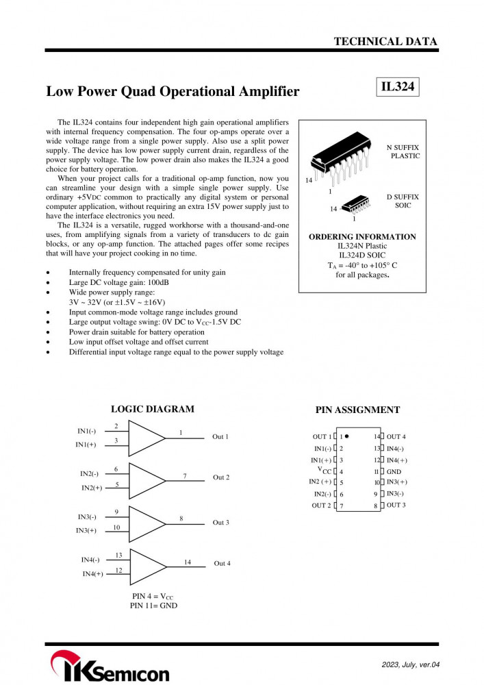 IL324N datasheet page 1