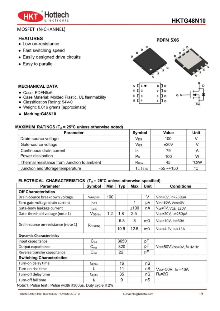 HKTG48N10 datasheet page 1