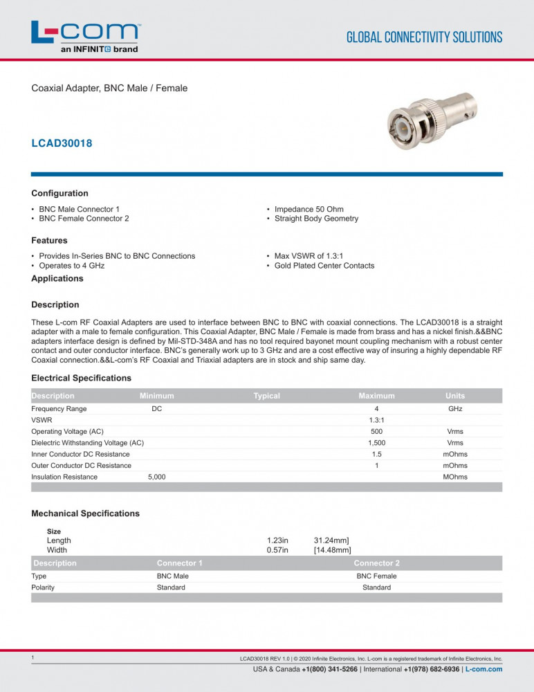 LCAD30018 datasheet page 1