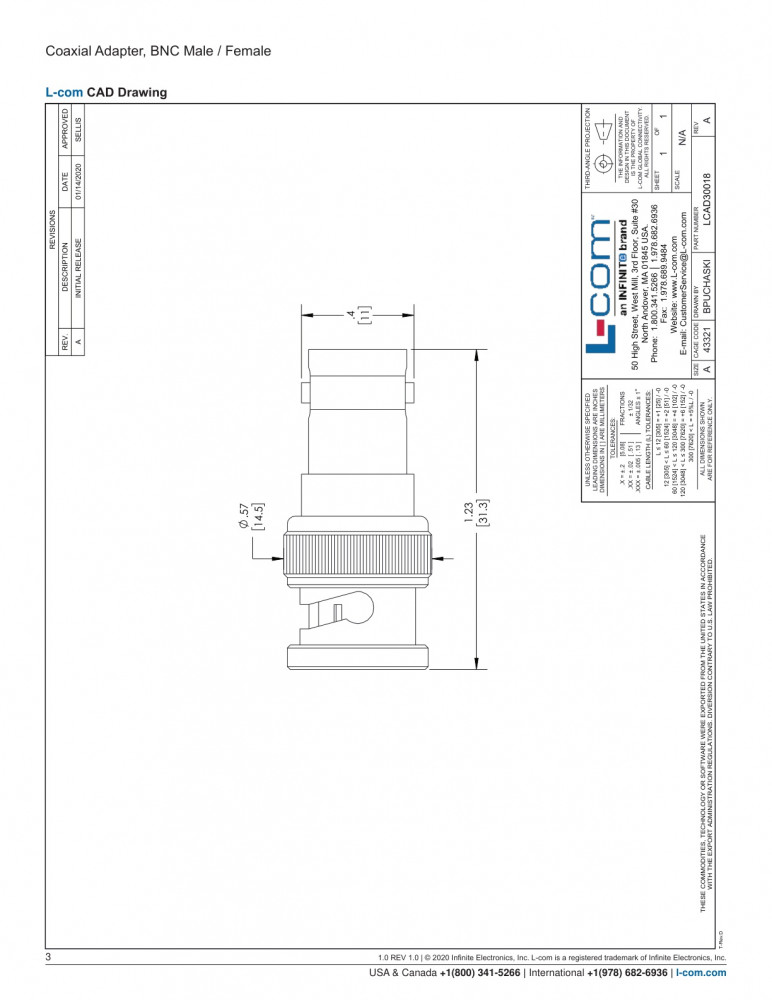 LCAD30018 dimensional drawing