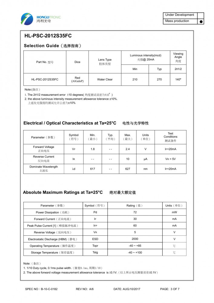 HL-PSC-2012S35FC specification page 3