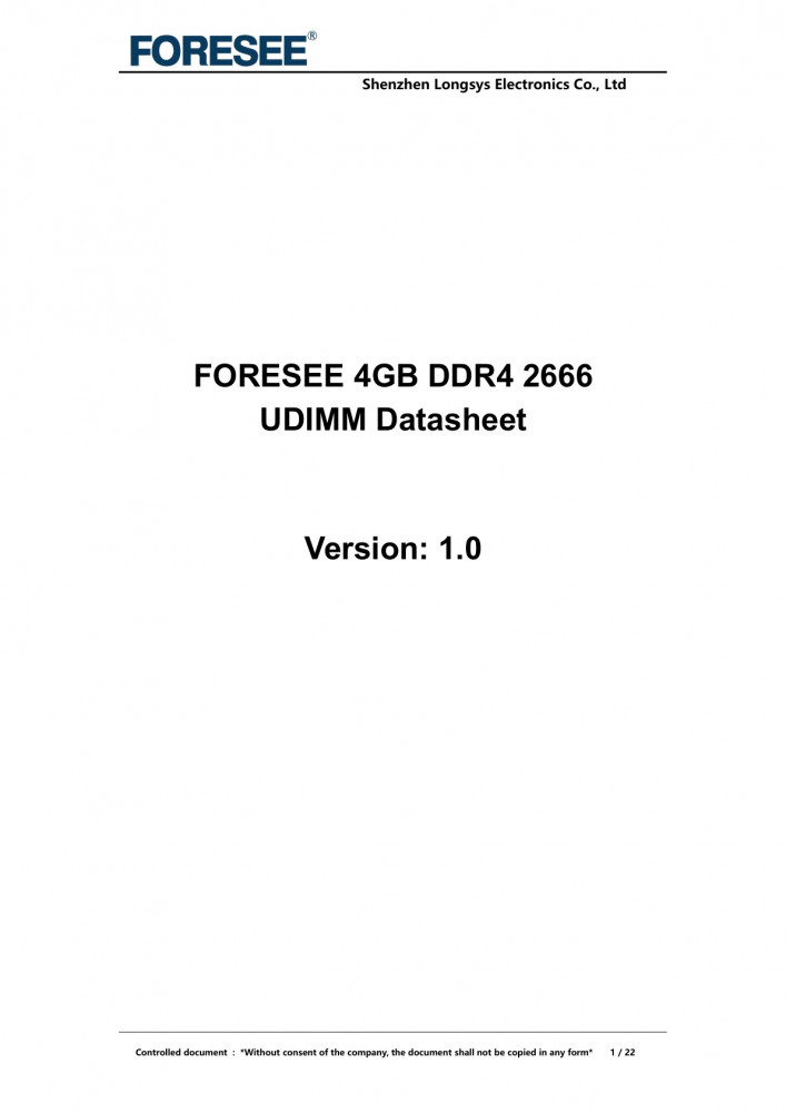 FD4AU2666C4GZF datasheet page 1