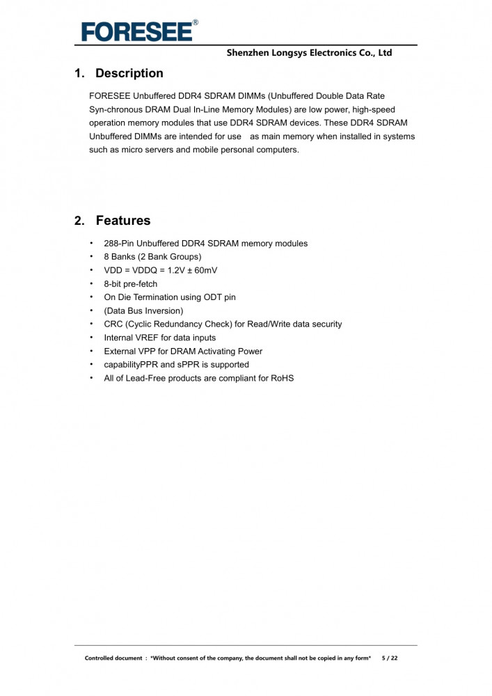 FD4AU2666C4GZF datasheet page 5