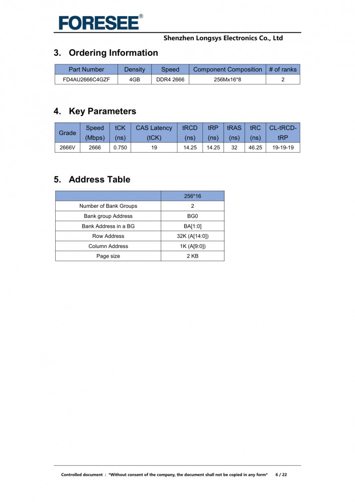 FD4AU2666C4GZF datasheet page 6
